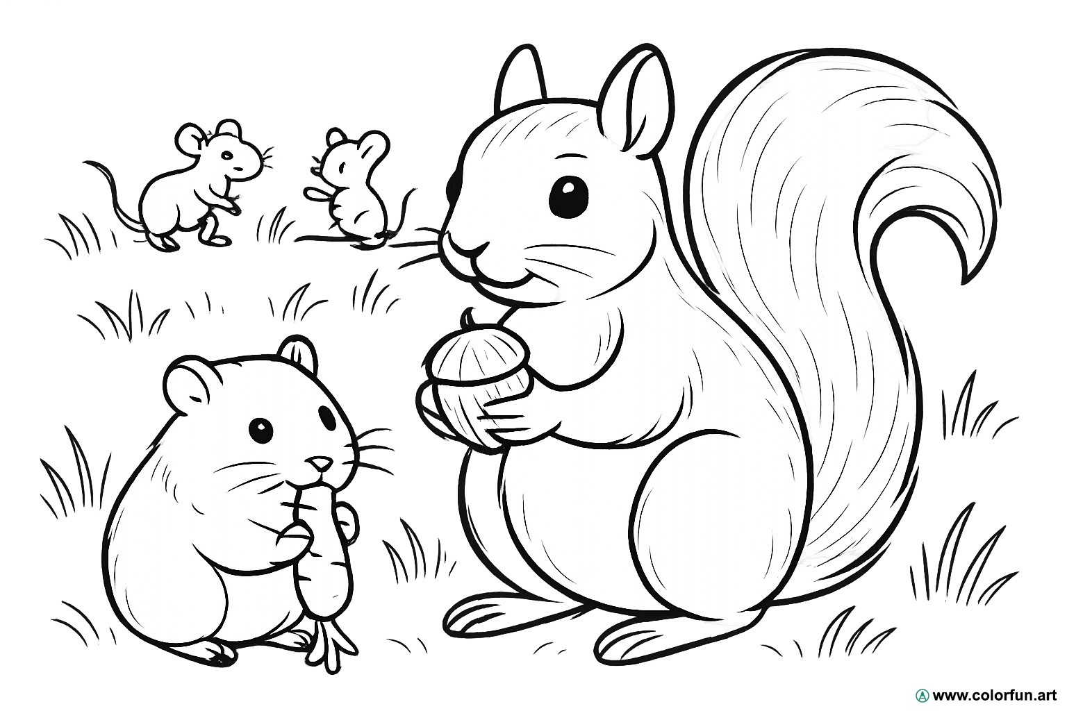 Coloring page of rodents Download or Print for free