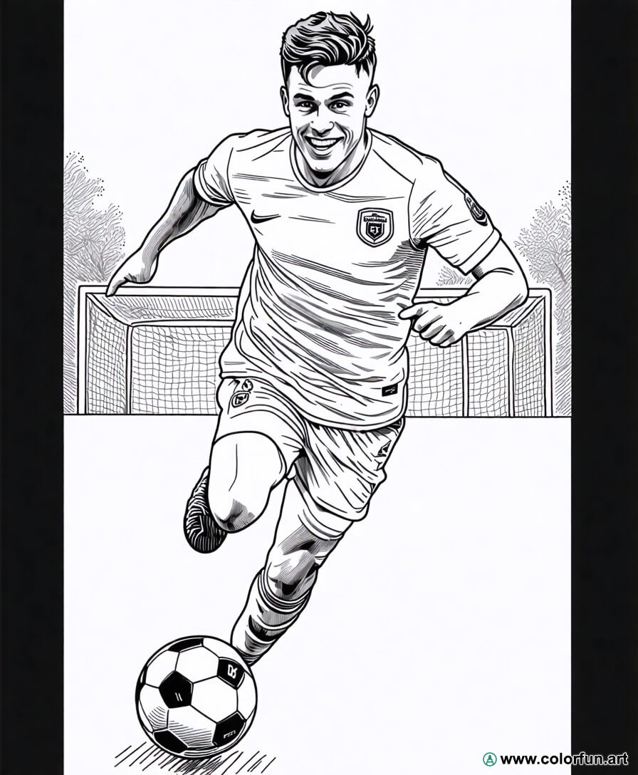 Coloring page of a football player Download or Print for free