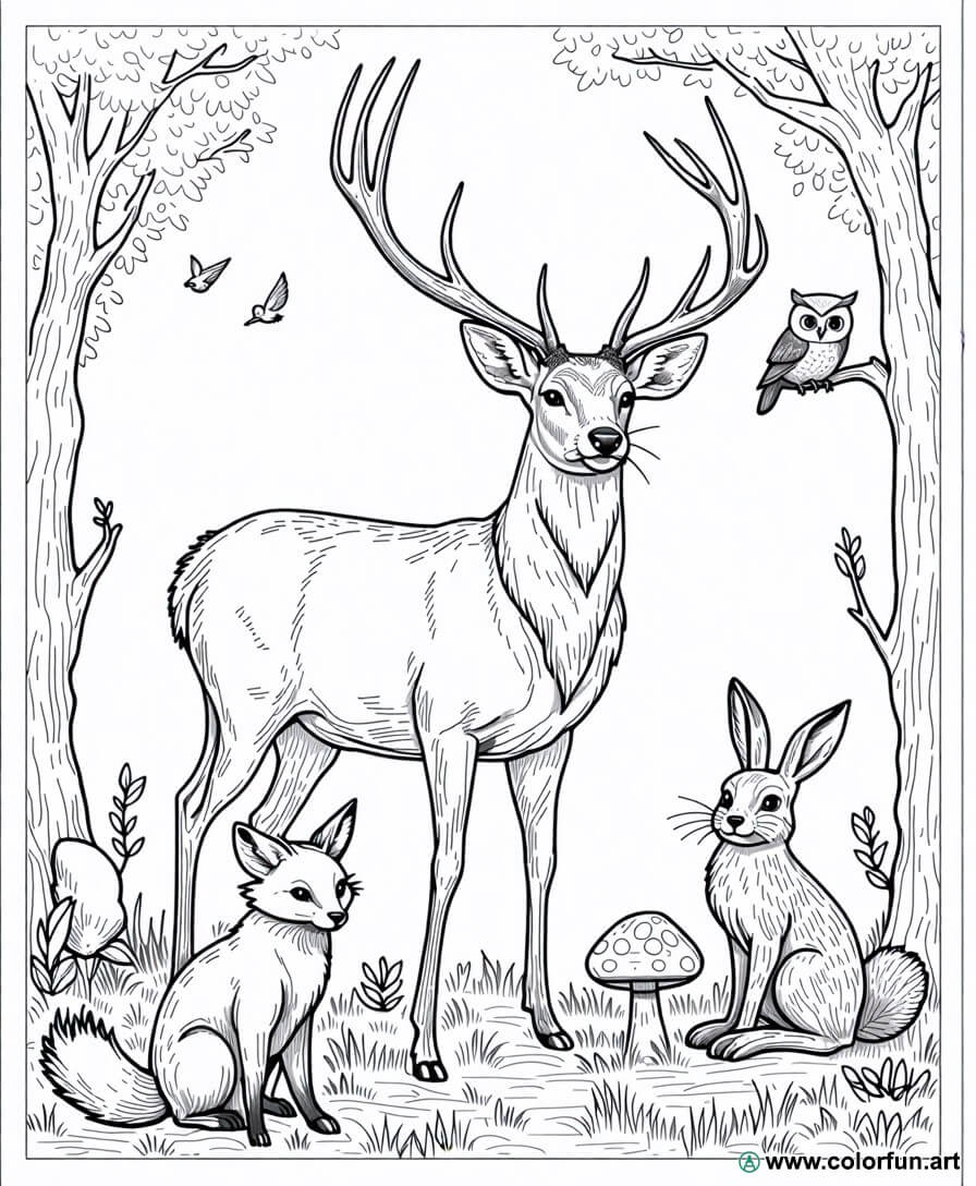 Forest Animals Coloring Pages For Kids Forest Animals Coloring Pages For Kids