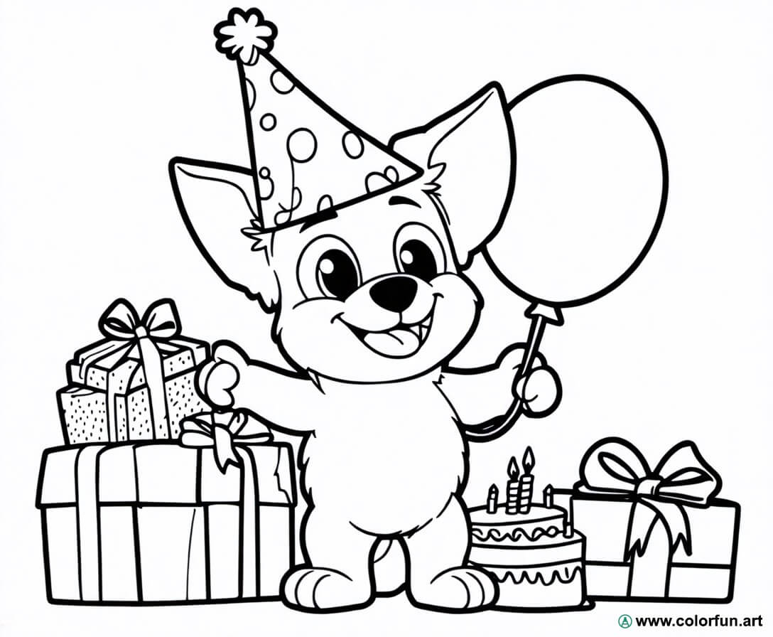 Bluey coloring page for a birthday Download or Print for free