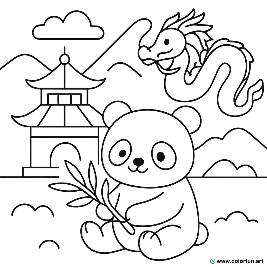 Coloring page for kindergarten on the Chinese theme Download or Print ...