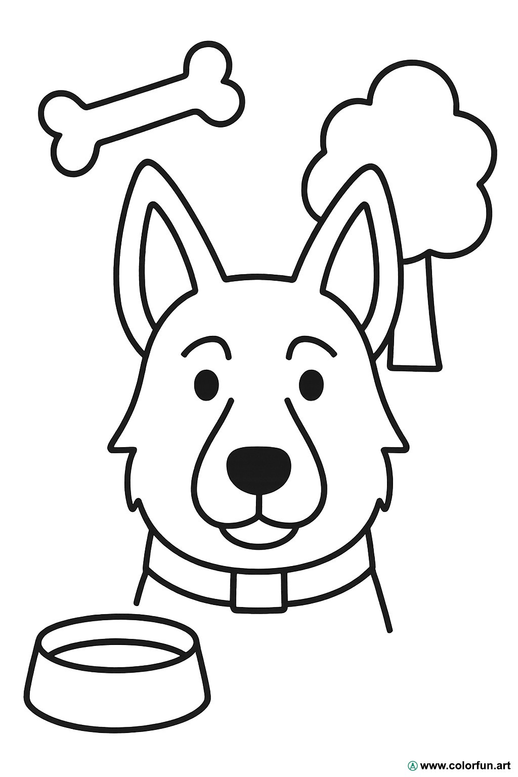 German Shepherd head coloring page Download or Print for free