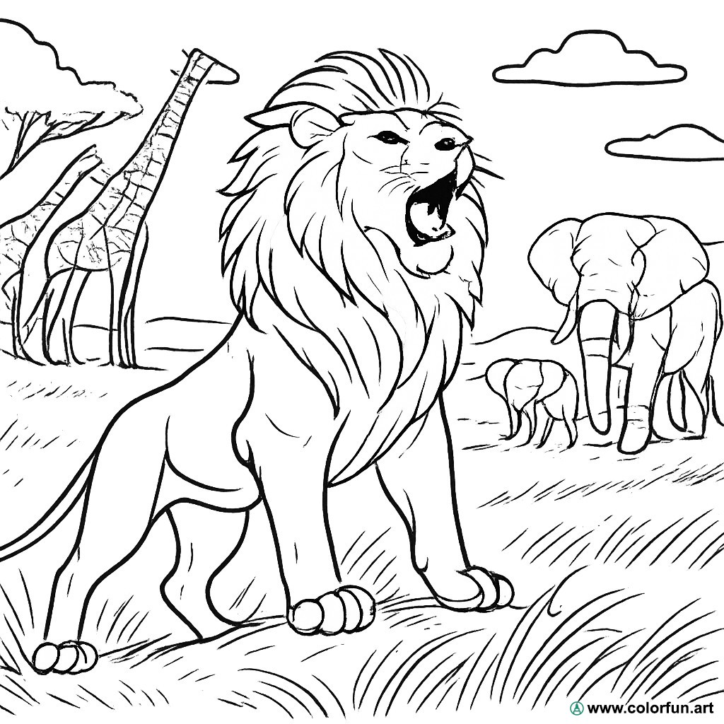 Coloring page of the animals of the earth Download or Print for free