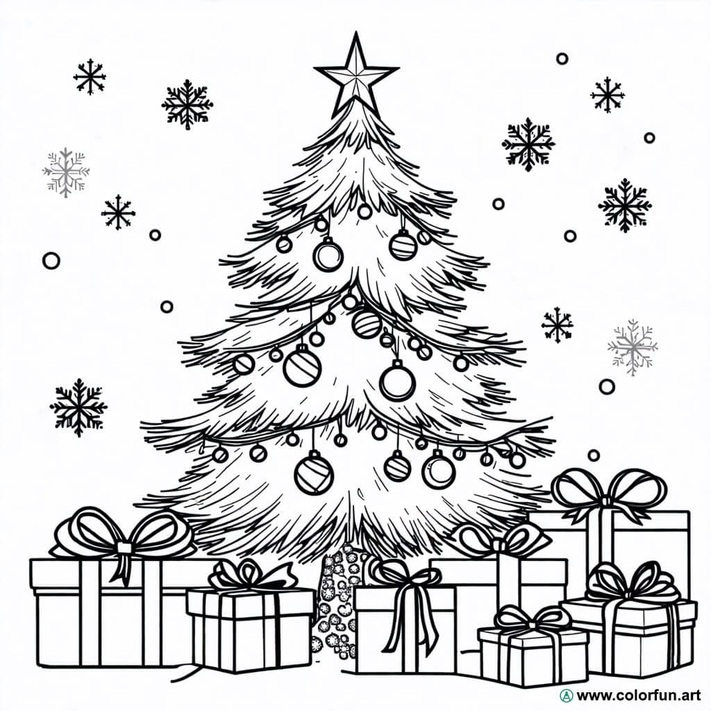 Christmas tree coloring page Download or Print for free