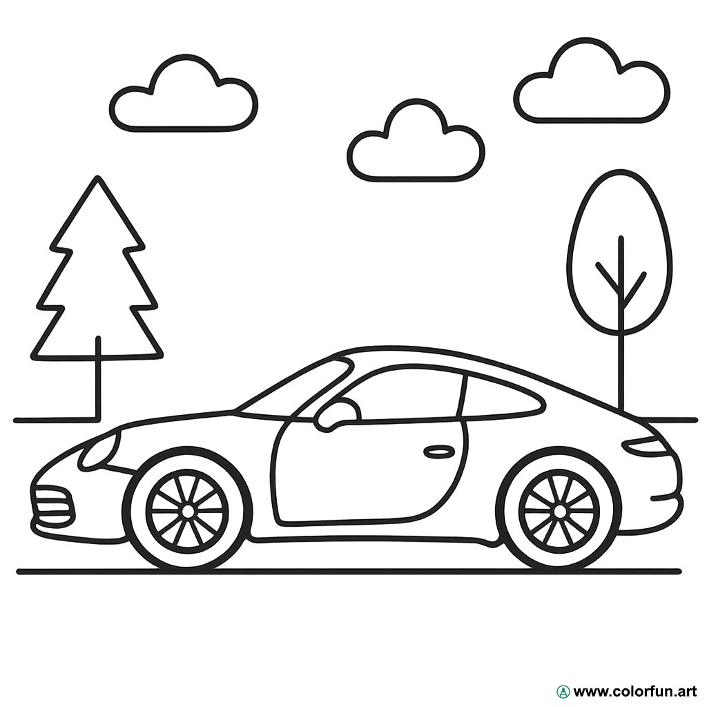 Porsche coloring page for children Download or Print for free