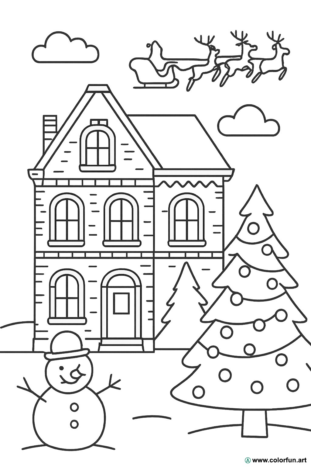 Christmas Coloring Page in England Download or Print for free