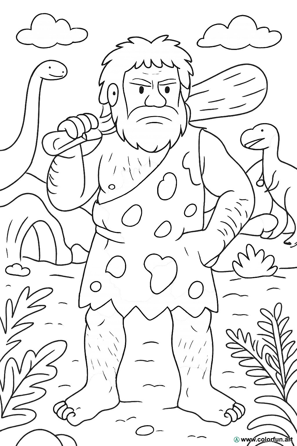 Prehistoric man coloring page for adults Download or Print for free