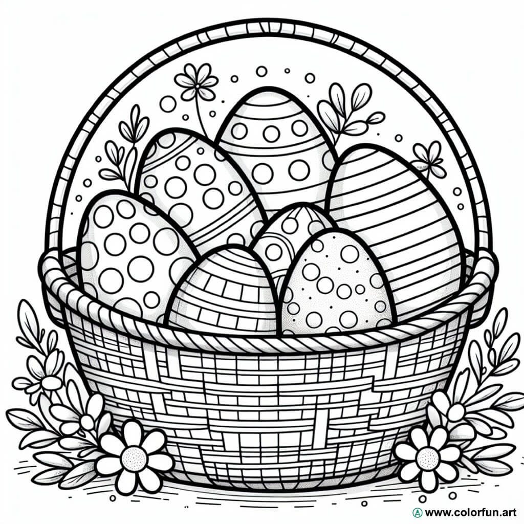 Easter egg basket coloring page Download or Print for free