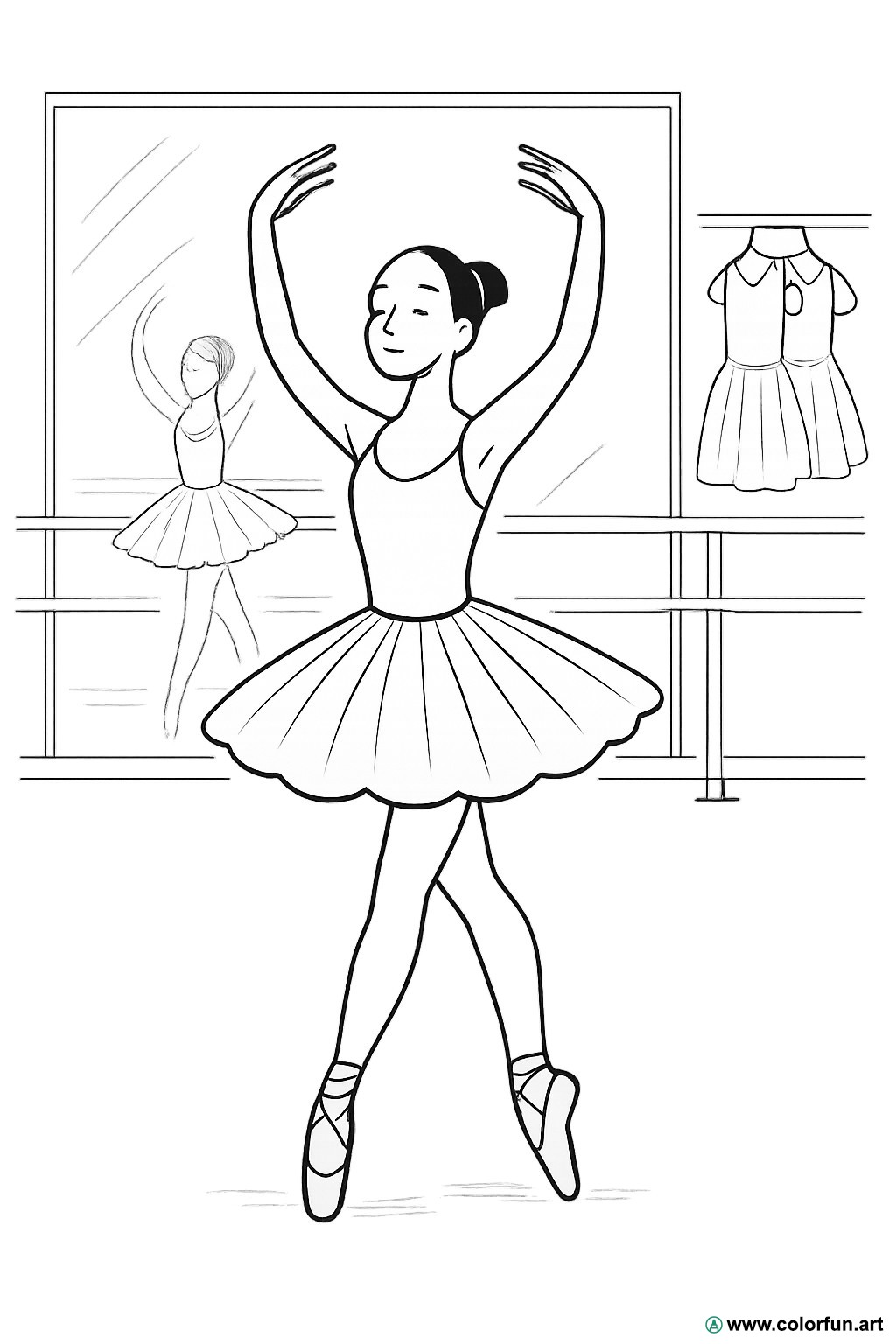 Coloring page of a ballet dancer at the dance school Download or Print ...