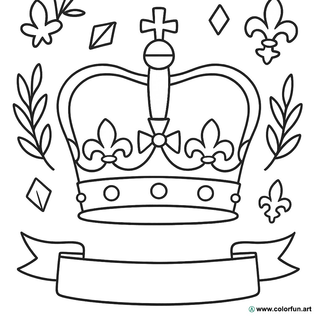 Coloring page of an English crown Download or Print for free