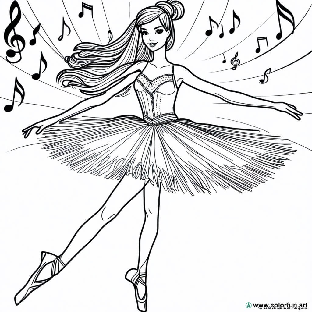 Barbie dancer coloring page Download or Print for free