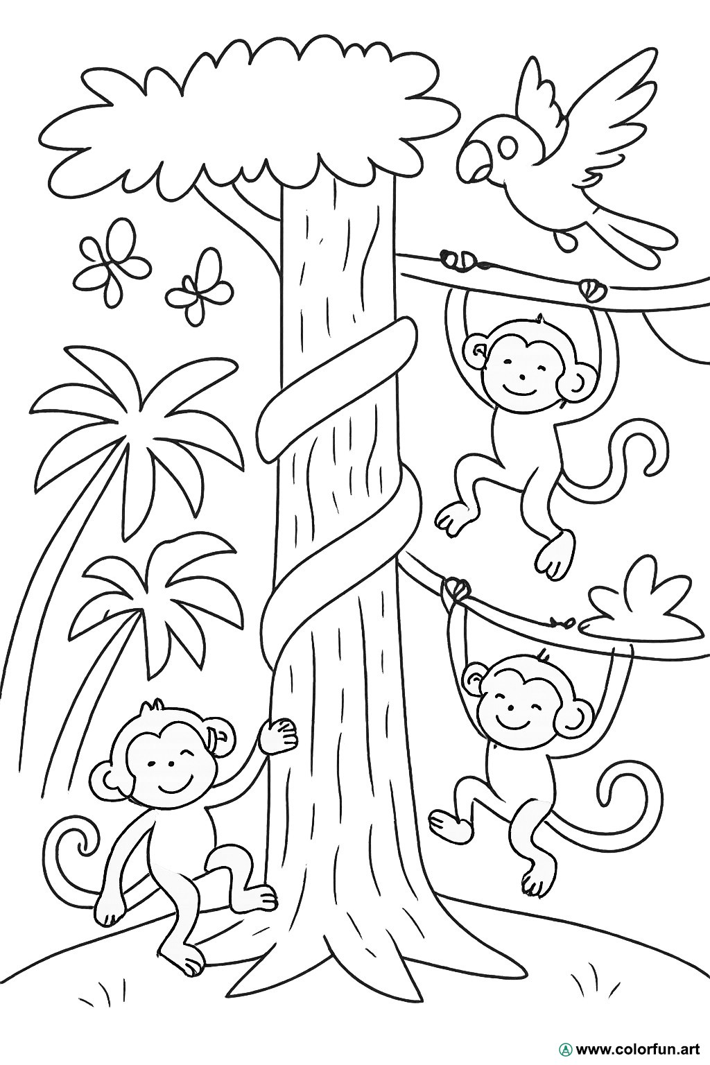Tropical landscape coloring page Download or Print for free