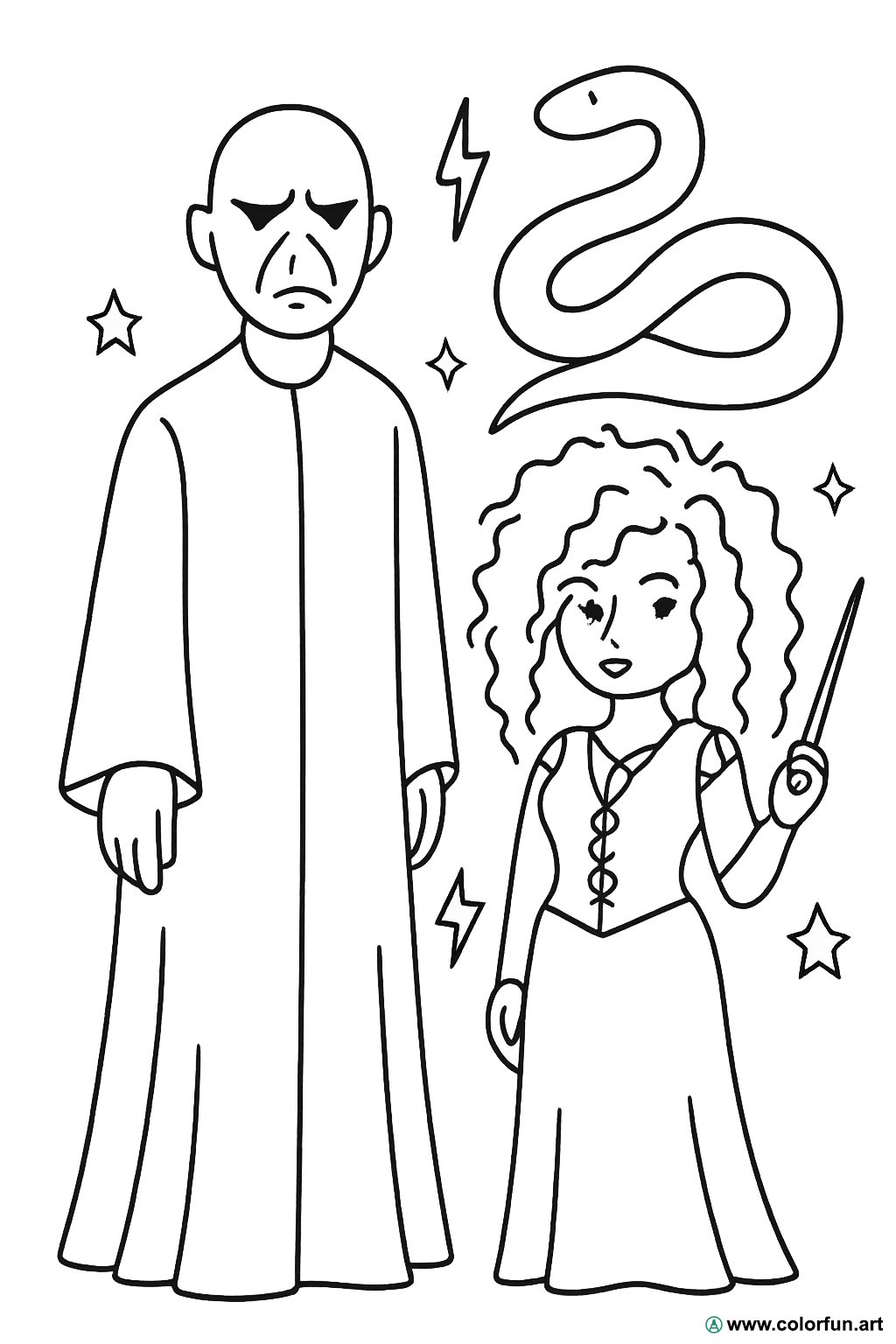 Harry Potter's enemies coloring page Download or Print for free