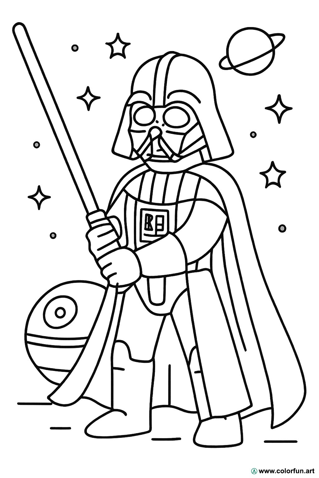 Dark Vader coloring page for kids Download or Print for free