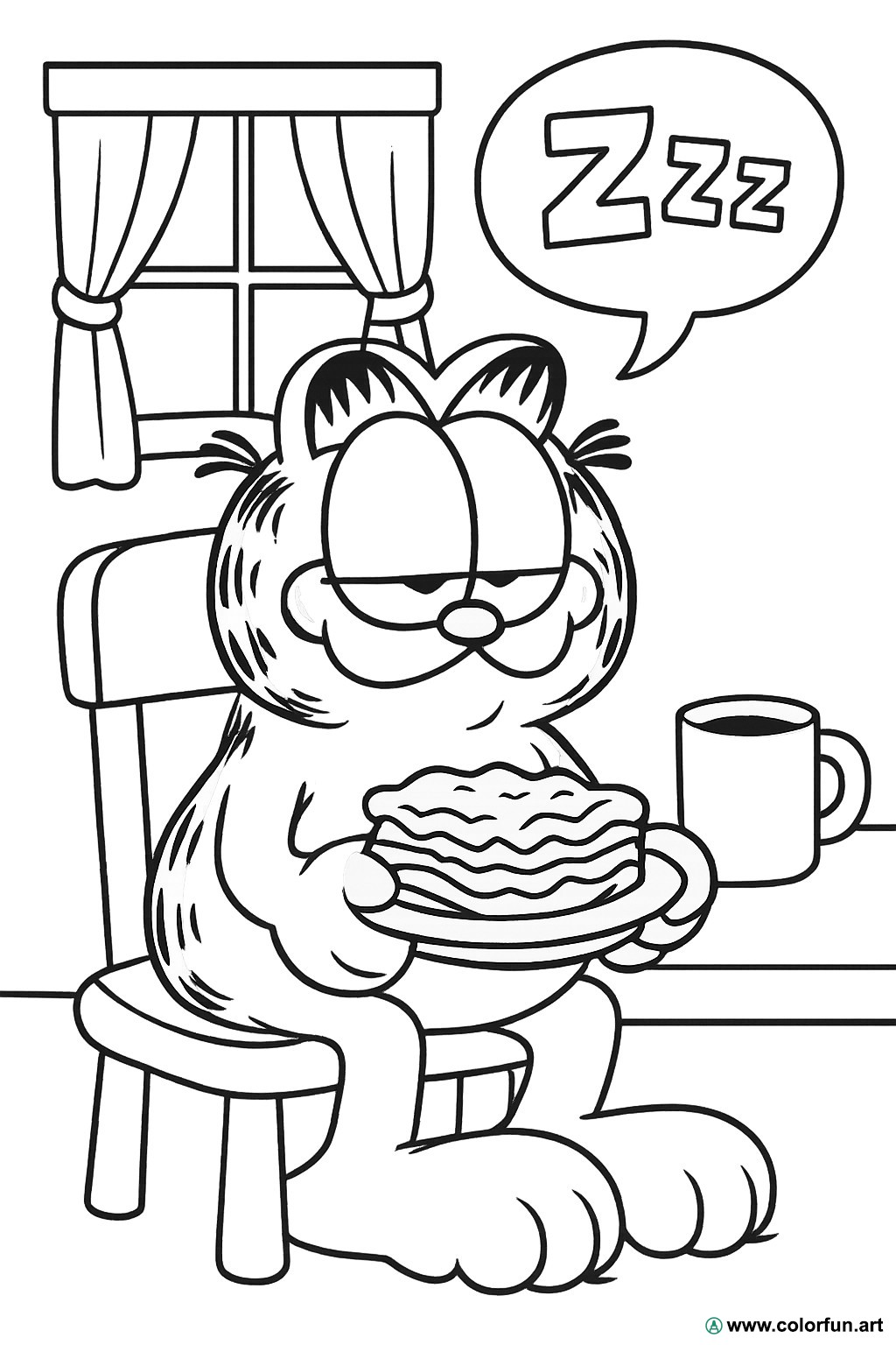 Garfield coloring page for little ones Download or Print for free