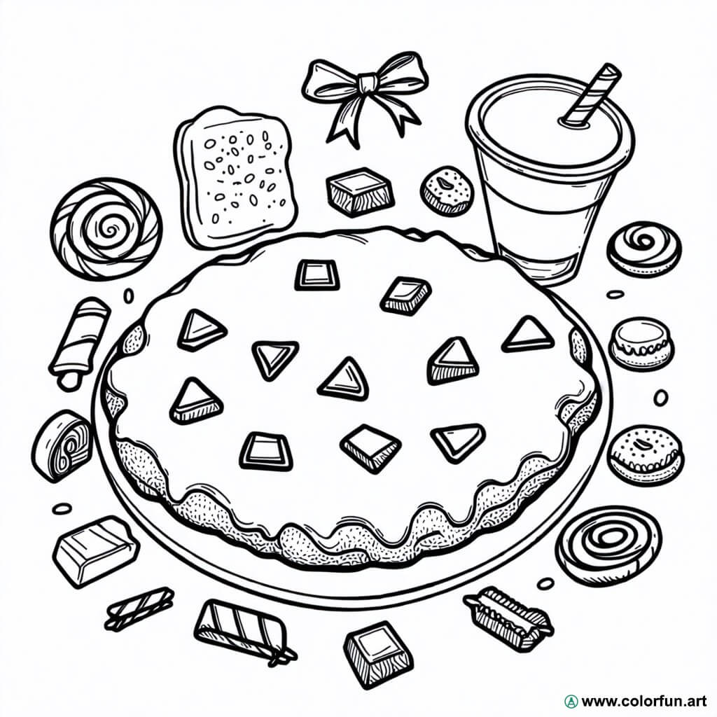 Cookie coloring page with candies Download or Print for free