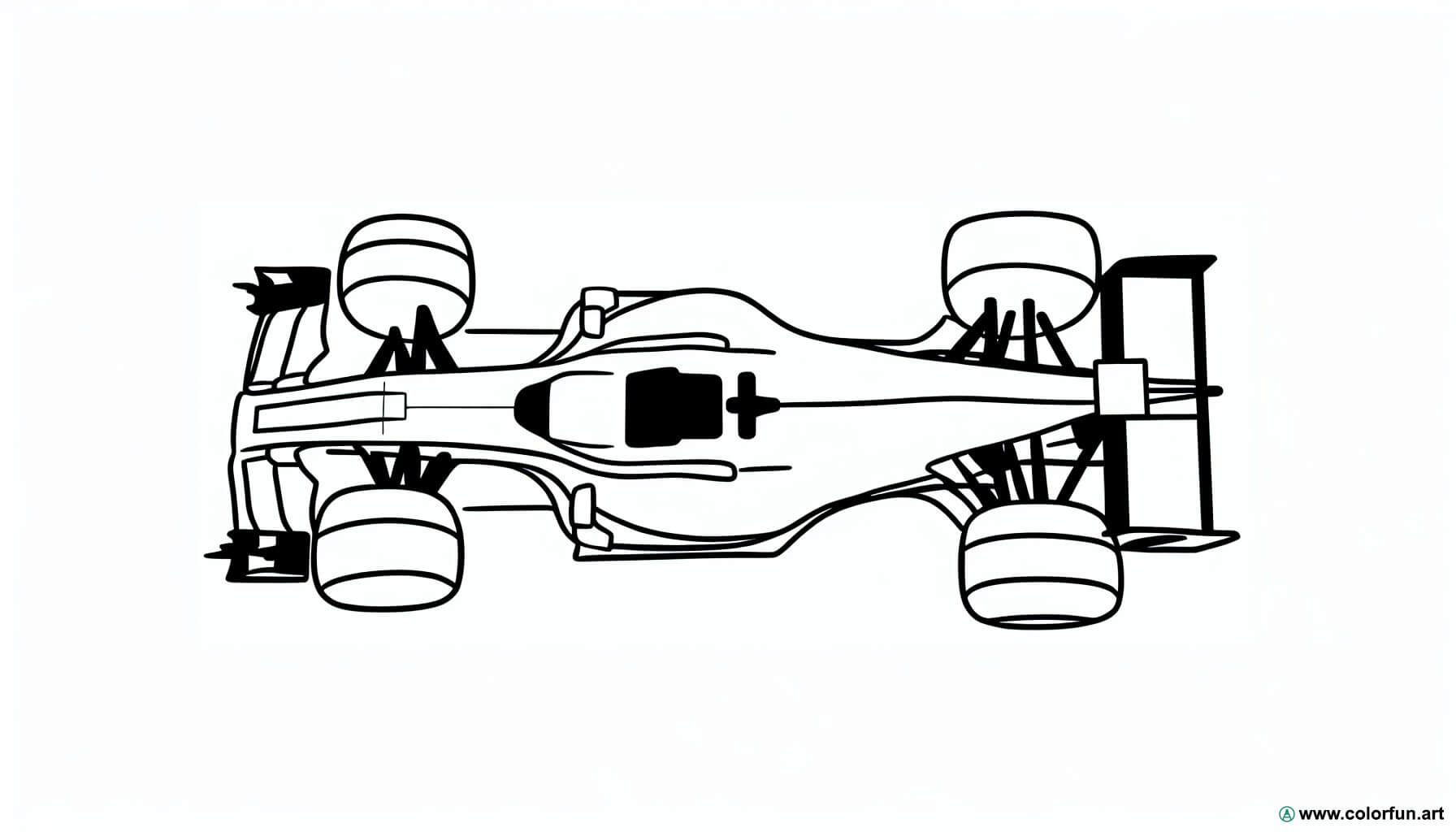 Coloring page of a Formula 1 car Download or Print for free