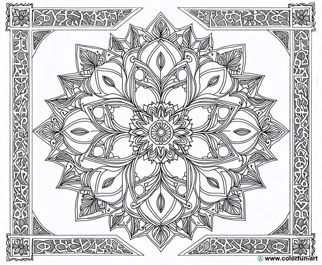 Moroccan mandala coloring page Download or Print for free